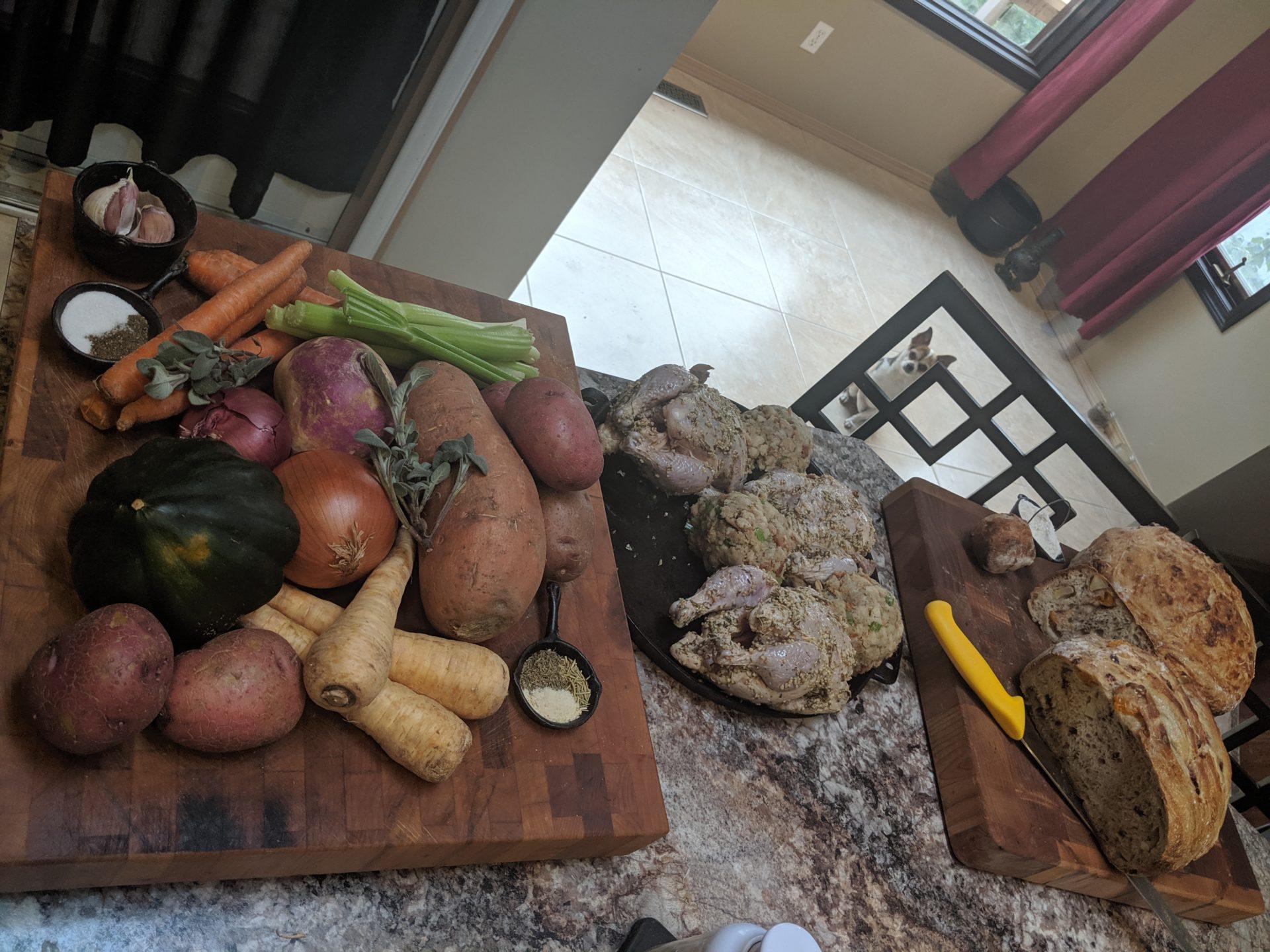 Baked Cornish Hens Dinner with all the fixings » RecipeCollage.com