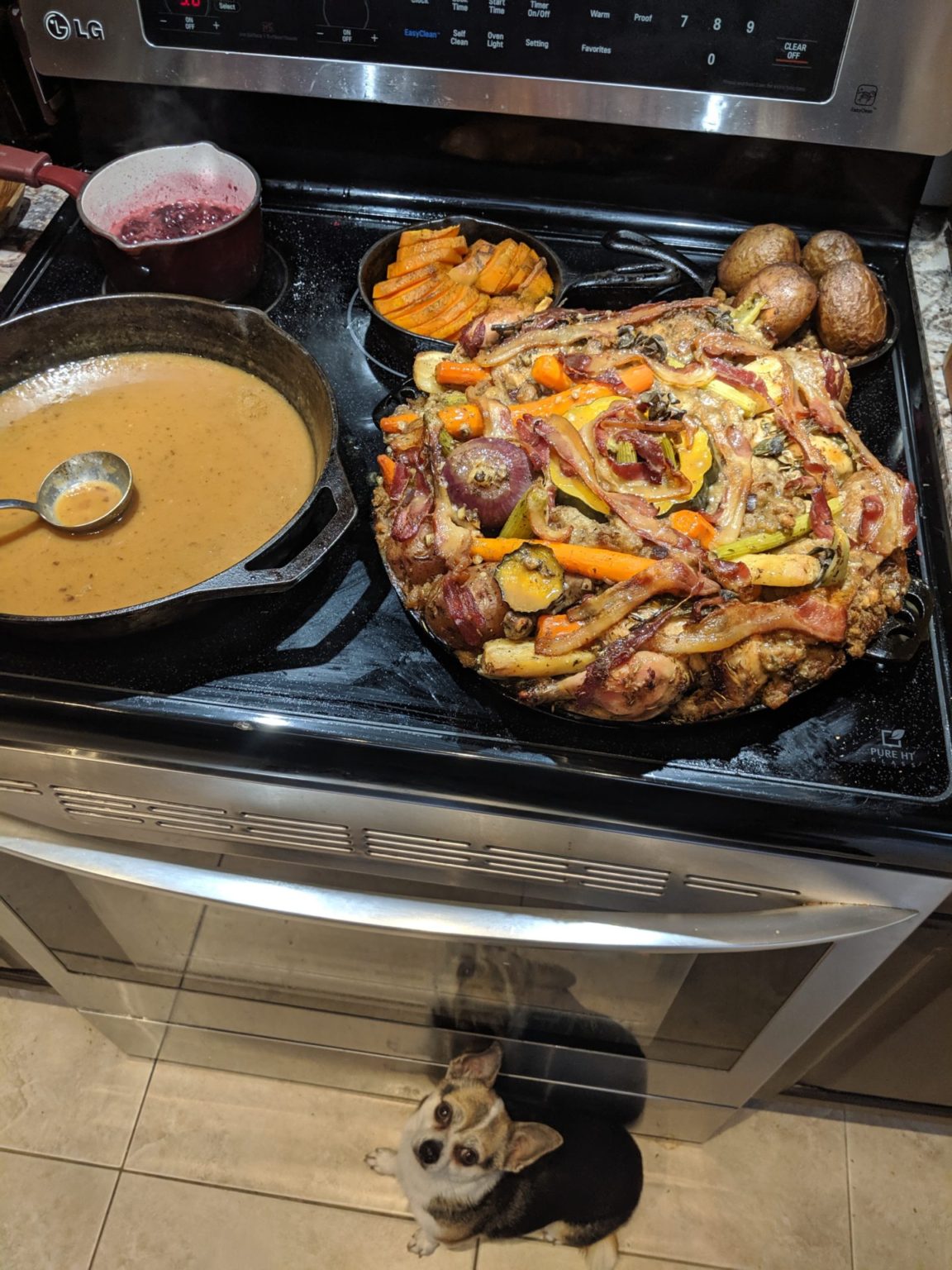 Baked Cornish Hens Dinner with all the fixings » RecipeCollage.com